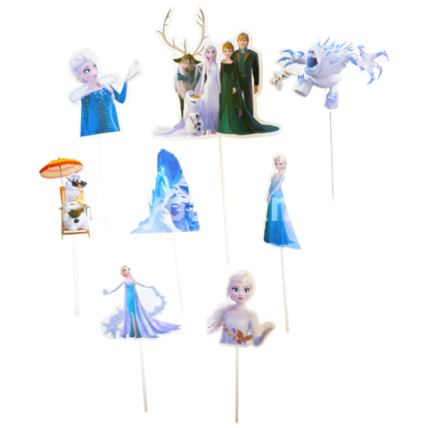 SET 8 TOPPERE PENTRU TORT – FROZEN , ELSA - PartyBaloane